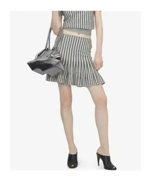 Alexander McQueen Striped Pleated Mini Skirt