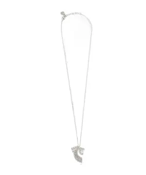 FERRAGAMO Crystal Embellished Animal Motif Necklace - Silver