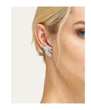 FERRAGAMO Crystal Embellished Deconstructed Gancio Stud Earrings