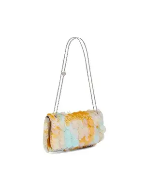 Rabanne Sequin Chain Strap Clutch Bag