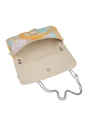 Rabanne Sequin Chain Strap Clutch Bag