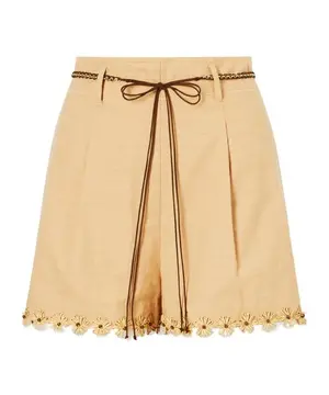 Zimmermann Mahon Flower Pleated Shorts