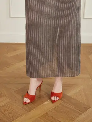GIANVITO ROSSI Elle 85 Suede Sandals - Red
