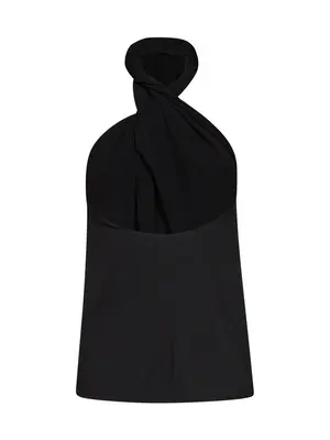 TOTEME Twisted Halterneck Top - Black