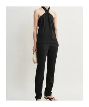 TOTEME Twisted Halterneck Top - Black