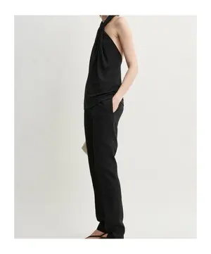 TOTEME Twisted Halterneck Top - Black