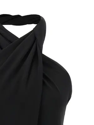 TOTEME Twisted Halterneck Top - Black