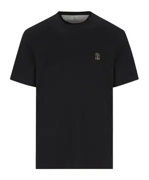 Brunello Cucinelli Logo Jersey T-shirt - Black