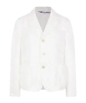 Comme Des Garçons Lapel Long-sleeved Suit Jacket - White