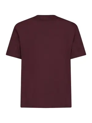 Brunello Cucinelli Logo Embroidered Crewneck T-shirt - Deep Red