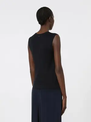Max Mara Sleeveless Ribbed-knit Silk Sweater - Black