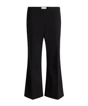 Khaite Walter Cotton And Silk-blend Flared Pants - Black