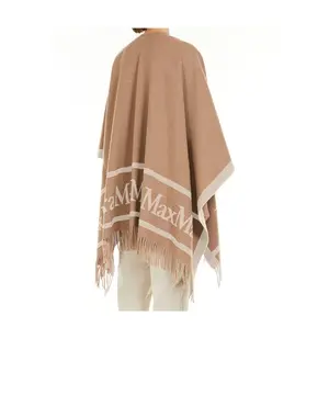 Max Mara Logo-intarsia Fringed Cape