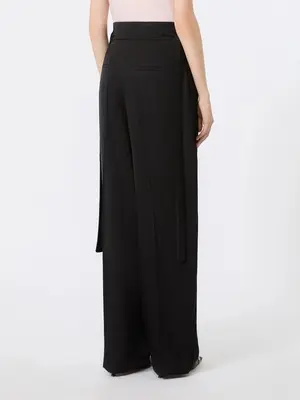 Sportmax Buckle-detail Pleated Wide-leg Trousers
