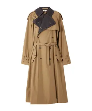 Carven Double-breasted Wool-felt Trimmed Cotton-blend Twill Trench Coat - Green