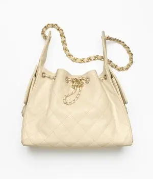 Chanel Grained Calfskin Quilted Small Handbag With Gold Tone Chain Strap