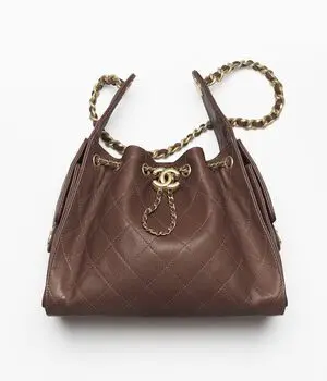 CHANEL CHANEL Grained Calfskin Quilted Small Handbag With Gold Tone Chain Strap