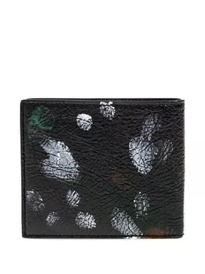 Balenciaga Logo-print Paint-splatter Wallet