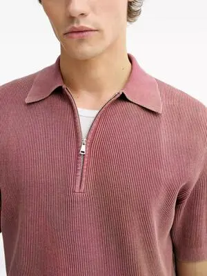Marc O'polo Ribbed-knit Zip-fastening Polo Shirt