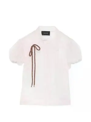 Simone Rocha Sheer Finish Puff Sleeve Blouse