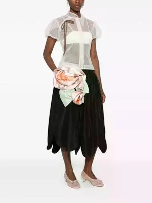 Simone Rocha Sheer Finish Puff Sleeve Blouse