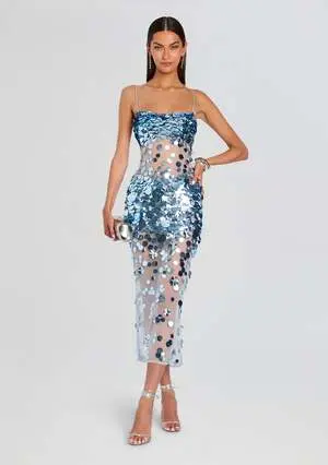 Retrofete Mischa Sequin Dress - Ice Blue