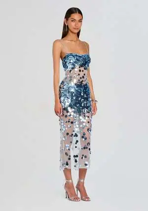 Retrofete Mischa Sequin Dress - Ice Blue