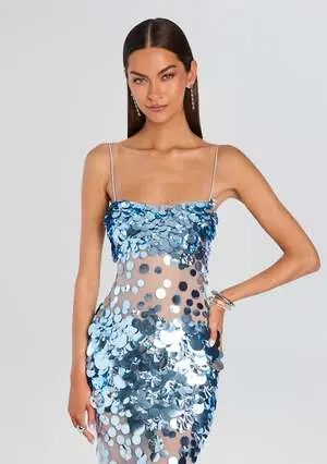 Retrofete Mischa Sequin Dress - Ice Blue