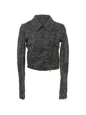 Stella McCartney Snake-print Denim Jacket - Grey
