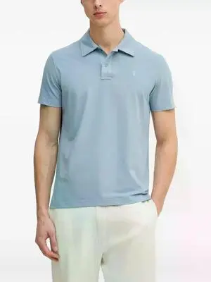 TRUSSARDI Logo-embroidered Short-sleeve Polo Shirt - Blue