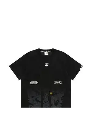 AAPE BY *A BATHING APE Logo-embroidered Camouflage-print T-shirt - Black