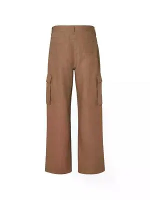 Fendi Linen Cargo Pants - Brown