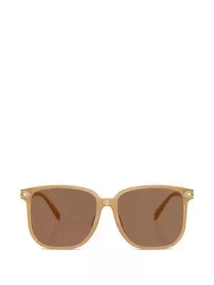 COACH Logo Plaque Square Frame Sunglasses - Brown