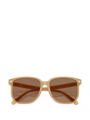 COACH Logo Plaque Square Frame Sunglasses