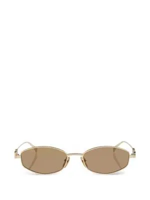 Gucci Logo-arm Round-frame Sunglasses - Gold