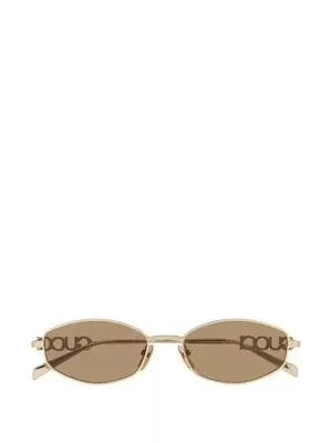 Gucci Logo-arm Round-frame Sunglasses