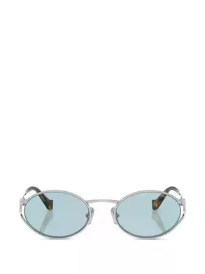 Miu Miu Oval-frame Sunglasses - Silver