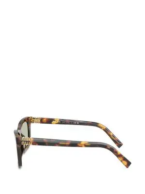 Miu Miu Tortoise-effect Rectangle-frame Sunglasses