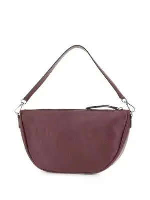 GIANNI CHIARINI Burgundy Grained Leather Shoulder Bag
