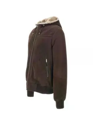 VOLFAGLI FIRENZE Plebiscito Hooded Leather Jacket - Brown