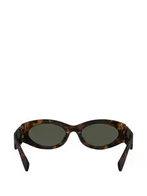 Miu Miu Tortoiseshell-effect Oval-frame Sunglasses