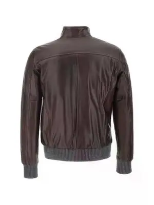 VOLFAGLI FIRENZE Reversible Leather Bomber Jacket
