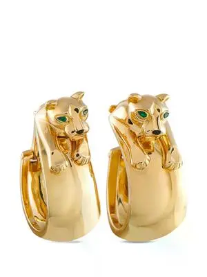 Cartier Panthère Onyx And Emerald Earrings In 18k Yellow