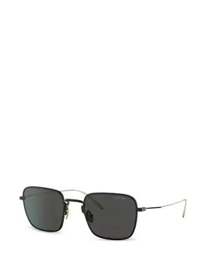 Prada Rectangular Frame Titanium Sunglasses - Black