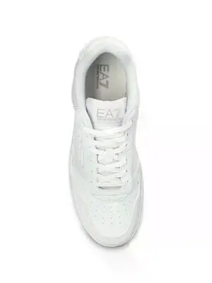 EA7 Logo-embossed Leather Sneakers