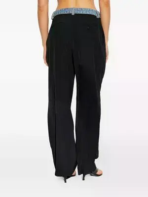 Alexander Wang Pleated Trousers With Contrast Denim Waistband