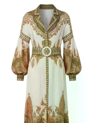 SCARLETT POPPIES Florista Paisley-print Dress - Neutrals