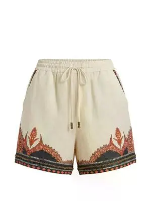 SCARLETT POPPIES Embroidered Drawstring Shorts