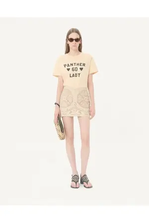 Valentino Garavani Mini Skirt In Floral Stamp Blanket - Silver