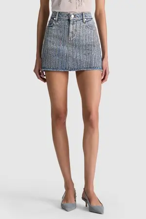 Alice + Olivia Kiera Embellished Mini Skirt